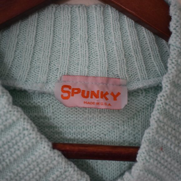Vintage | Sweaters | Vintage Spunky Oversized 8s Mock Neck Sweater In ...